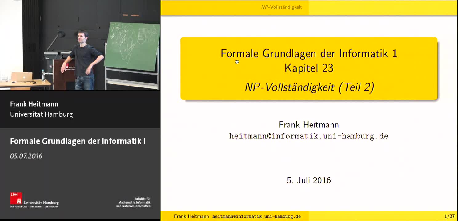 25 - NP-Vollständigkeit Teil 2 - Dr. Frank Heitmann - Universität ...
